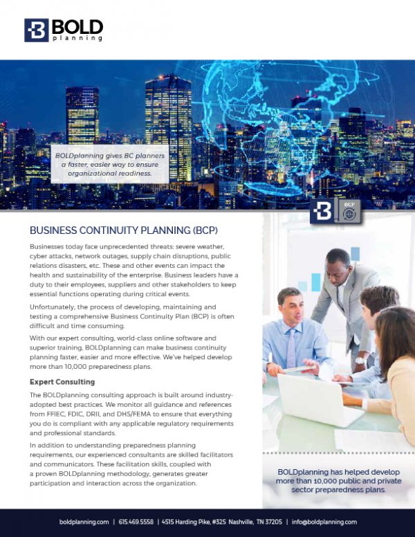 Product Overview: Business Continuity Planning (BCP) | BOLDplanning Inc.